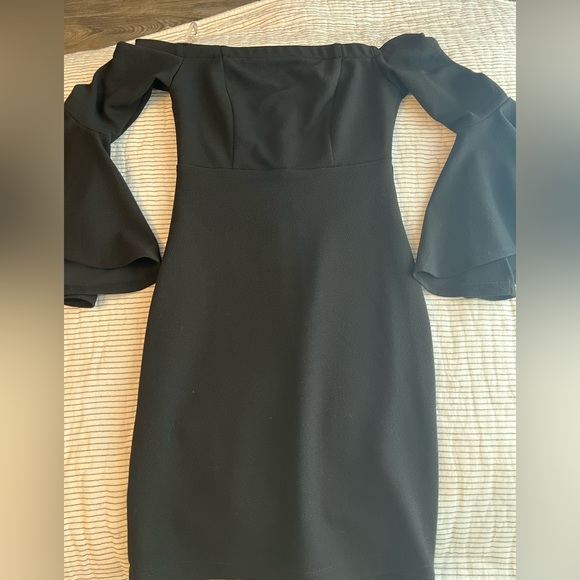 Macy's | Dresses | Macy Shoulderless Formal Black Short Dress | Poshmark